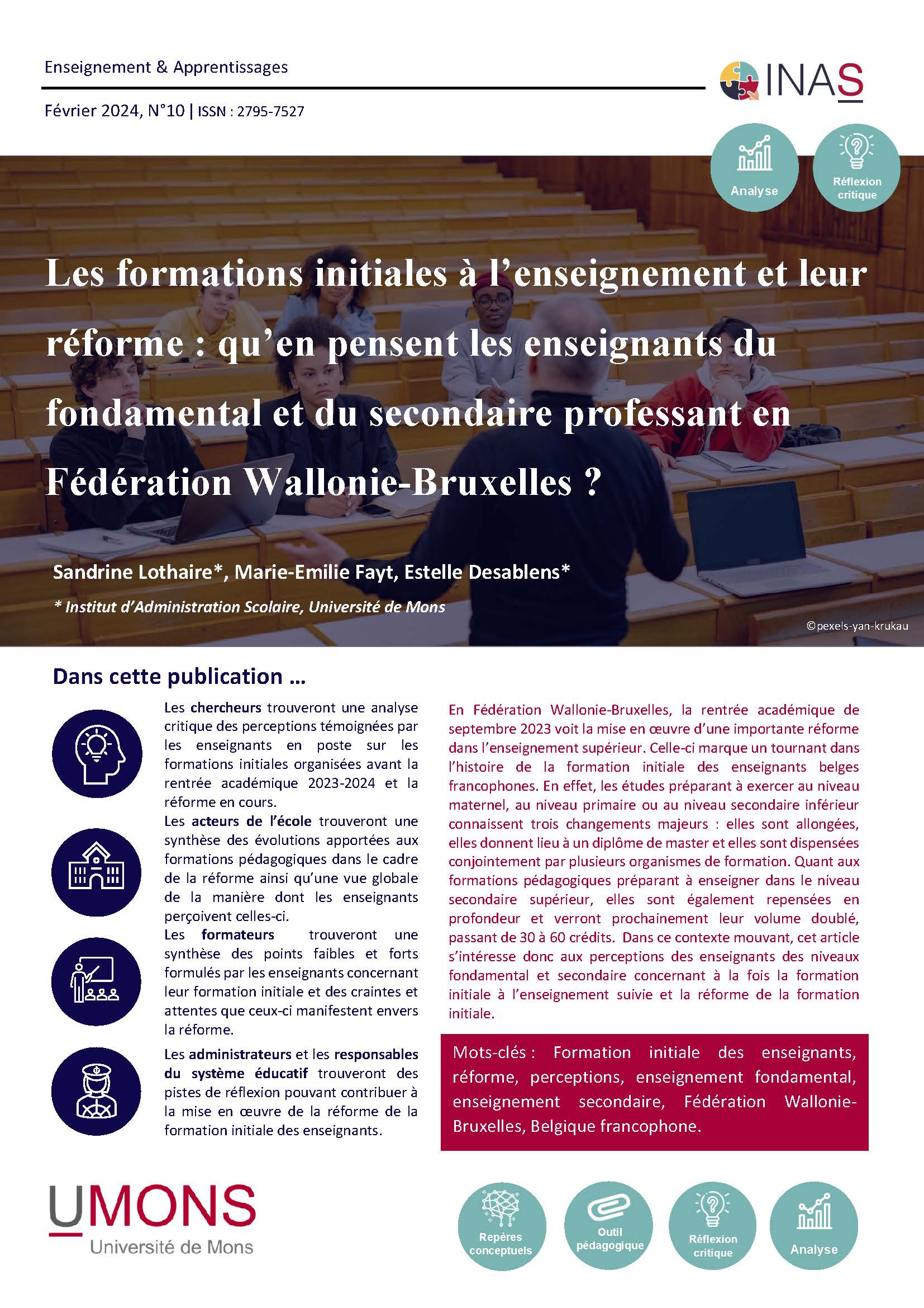 Nouveau numéro de la revue « Enseignement et Apprentissages » - Service ...